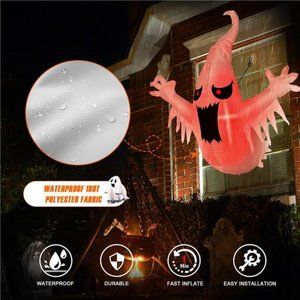 Accents | 4ft Halloween Inflatables Flying Ghost Broke Out From Window ...